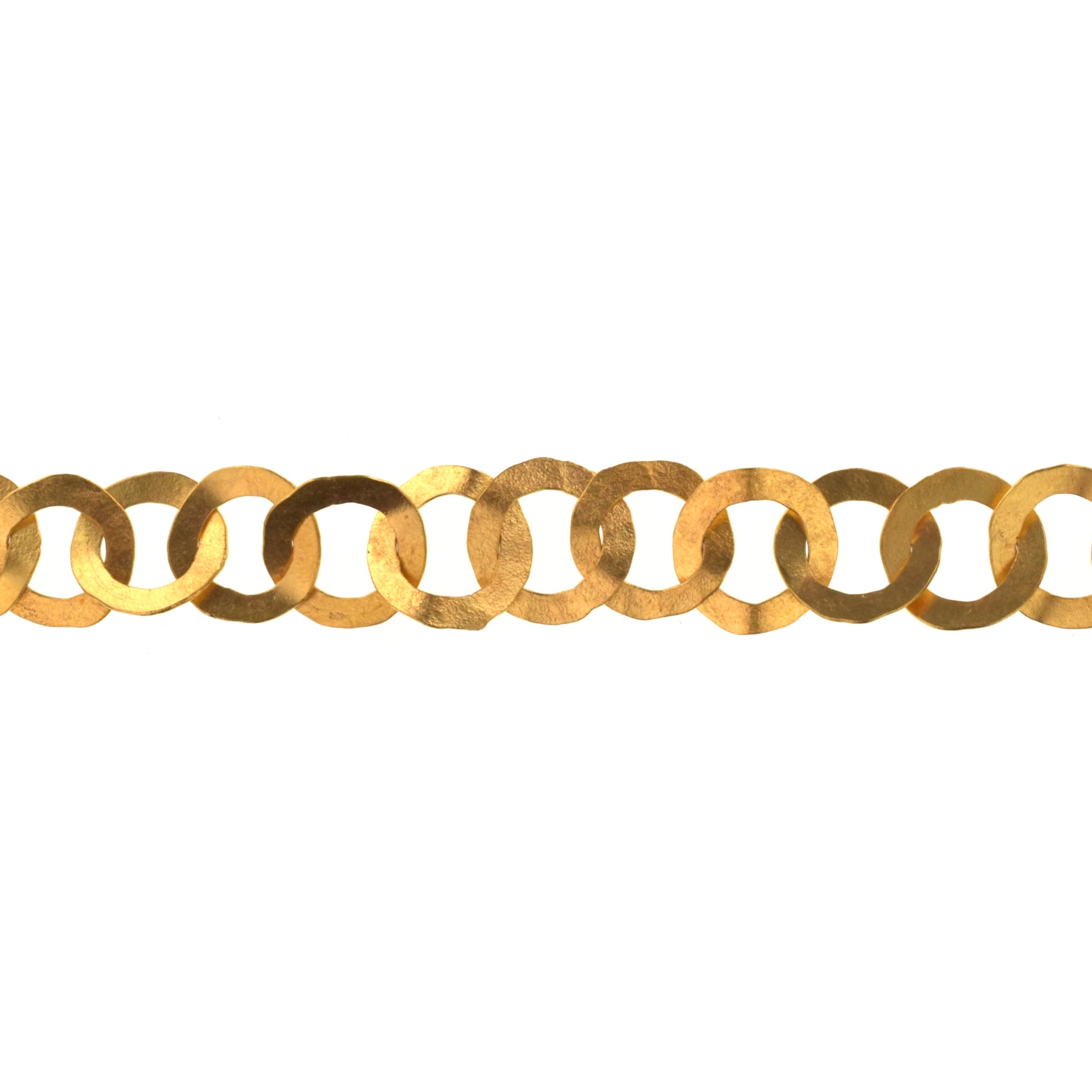 Gold Plated Brass Hammered Link Chain Roll (25ft) – Rishashay